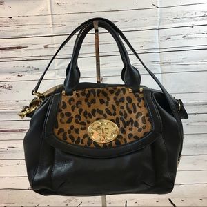 Emma Fox | Bags | Emma Fox Leopard Zip Satchel Chain Purse | Poshmark